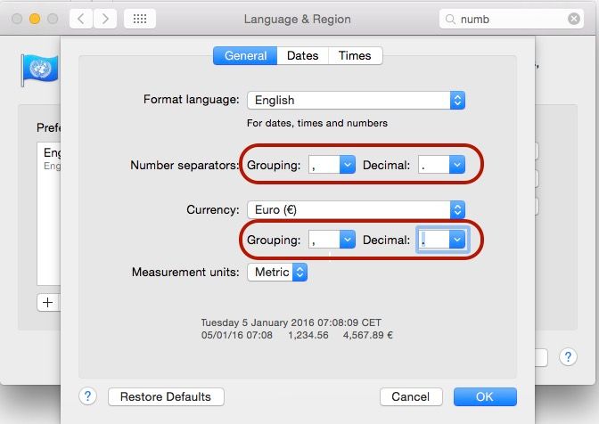 Change Decimal Comma to Dot in Excel Mac Change Decimal Comma to Dot in Excel Mac